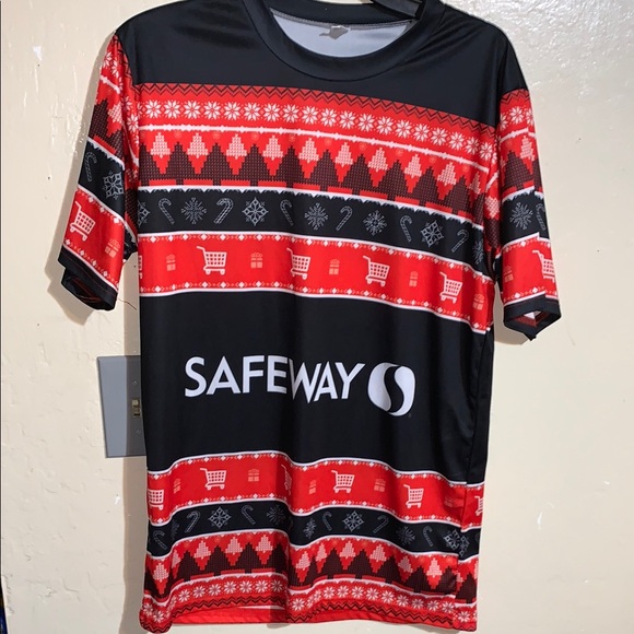 Shirts | Red And Black Short Sleeve Safeway Christmas Tee With Nordic ...